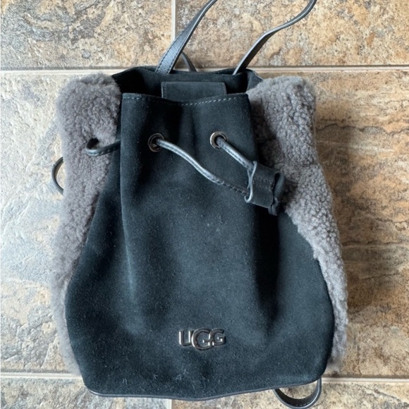 UGG | Bags | Ugg Fey 2 Way Mini Suede Backpack Black Gray | Poshmark